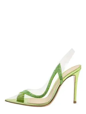 GIANVITO ROSSI Hortensia Embellished Pumps - Green