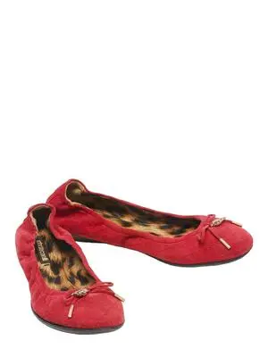 Roberto Cavalli Scrunched Ballet Flats - Red