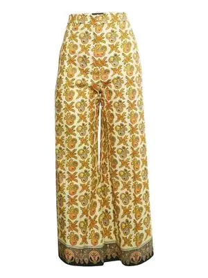 Etro Printed Wide-leg Trousers - Yellow