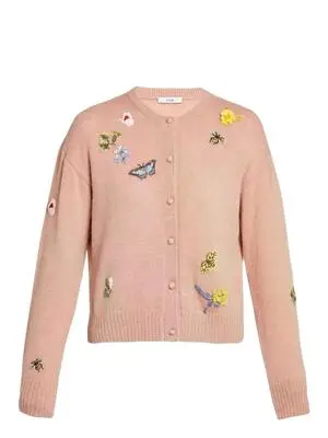 ERDEM Embellished Crew Neck Cardigan