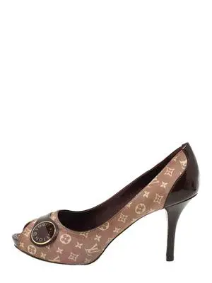 LOUIS VUITTON Monogram Peep-toe Pumps - Brown