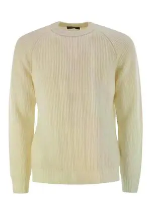 Peserico Crew-neck Ribbed Sweater - Neutrals