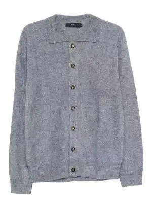 Arch4 Collared Button-down Cardigan - Grey