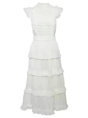 SIR. Aurelie Tiered Midi Dress - White
