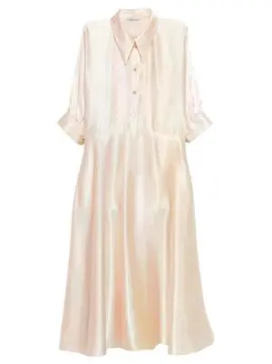 Alberta Ferretti Satin Midi Dress - Pink