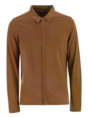 Majestic Filatures Long-sleeved Button Shirt - Brown