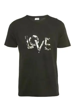 Saint Laurent Foil-motif T-shirt - Black