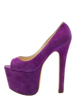 Brian Atwood Platform-sole Open-toe Pumps - Purple