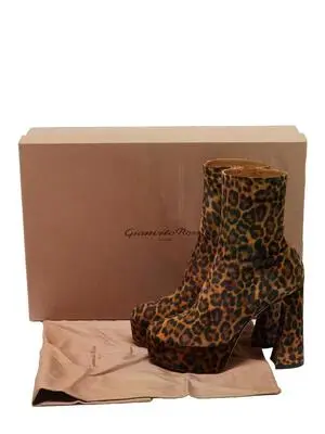 GIANVITO ROSSI Leopard-print Platform Boots - Brown