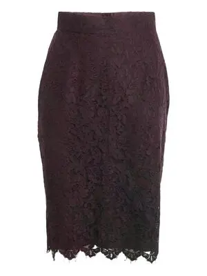 Dolce & Gabbana Lace-detail Midi Skirt - Purple