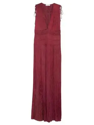 Ulla Johnson Tasneem V-neck Maxi Dress - Red