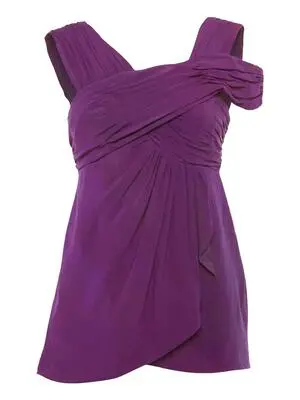 Nicole Miller Ruched Sleeveless Top - Purple