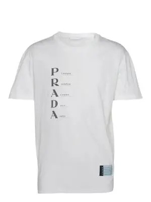Prada Acronym Print Cotton T-shirt - White