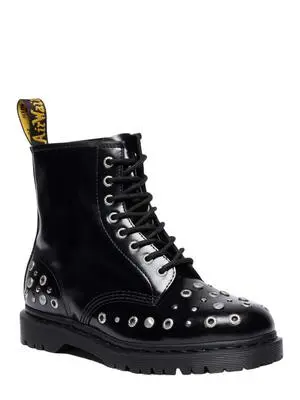 Dr. Martens 1460 Studded Buttero Leather Boots - Black