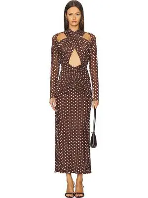 CAPITTANA Rosalie Dress - Brown Polka Dots