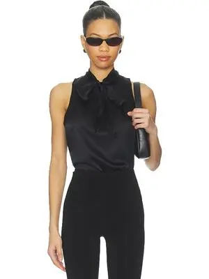 Fleur Du Mal Silk Blouson Bodysuit - Black