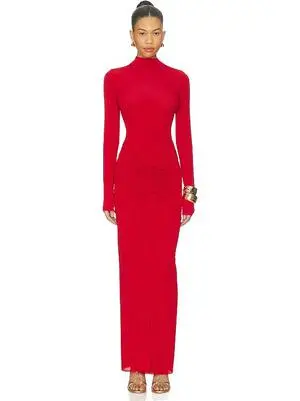 Ronny Kobo Scorpio Long Sleeve Gown - Red