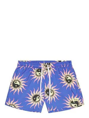 DUVIN DESIGN Sun Energy Print Swim Shorts - Blue