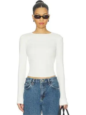 RE/DONE Baby Waffle Long Sleeve Top - Off White