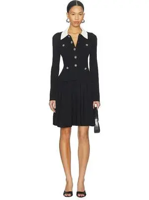 SELF-PORTRAIT Tailored Knit Mini Dress - Black