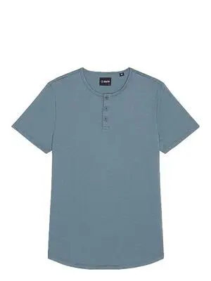 CUTS Ao Henley Tee In Blue - Cadet Blue