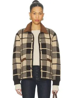 Guest In Residence Quilted Plaid Liner Jacket - Burnt Cocoa Combo