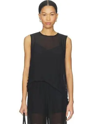 LA LIGNE Sheer Maxime Top - Black