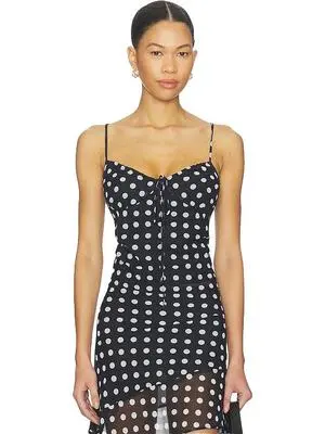 BELLA VENICE The Josephine Top - Black & White Dot