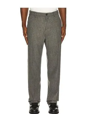 LES DEUX Como Pinstripe Mouline Slacks - Grey Melange