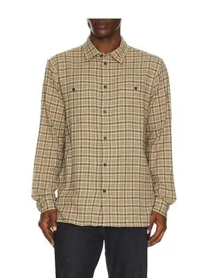 LES DEUX John Check Shirt In Brown - Dark Sand