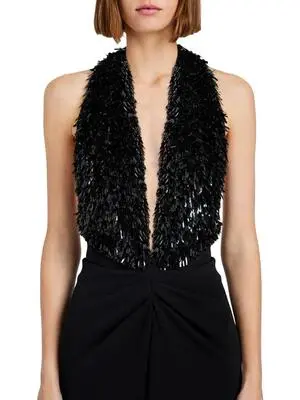 Proenza Schouler Moira Embroidered Crepe Dress - Black