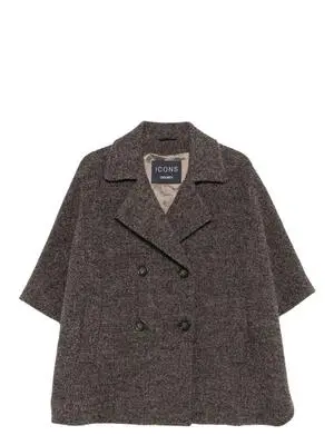 Cinzia Rocca Double-breasted Short Coat - Grey
