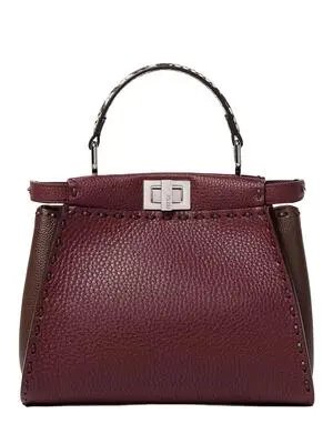 Fendi Peekaboo Mini Leather Crossbody Bag - Purple