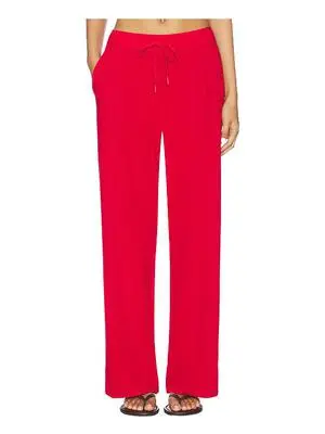 Beyond Yoga Breathe Easy Ribbed Wide Leg Pant - Red