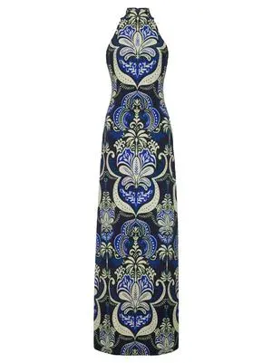 Cara Cara Asher Halterneck Maxi Dress - Blue