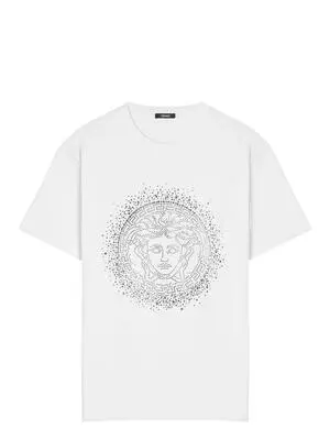 Versace Embellished Medusa T-shirt - White