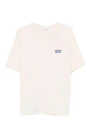 American Vintage Logo-detail T-shirt - Neutrals