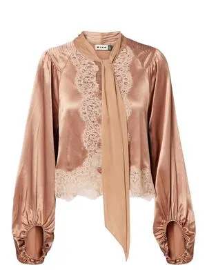 Rixo Nalani Lace-trimmed Blouse - Beige