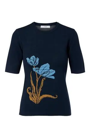 Erdem Floral Jacquard Sweater - Blue