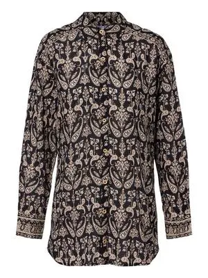 Veronica Beard Lloyd Paisley Shirt - Black