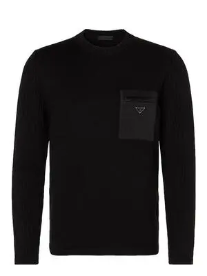 Prada Virgin Wool Crewneck Sweater - Black