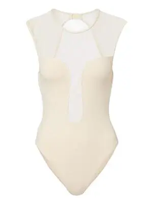 ERES Unique Mesh-trimmed Swimsuit - White
