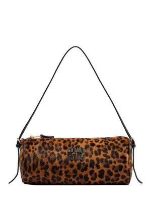 Miu Miu Leopard-print Calf Hair Shoulder Bag - Brown