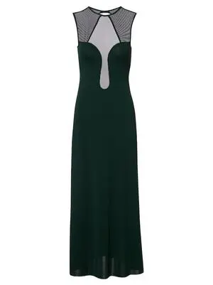 ERES Scene Mesh-trimmed Jersey Maxi Dress - Green