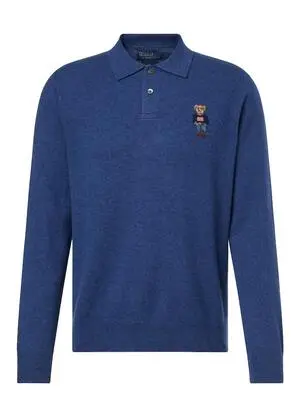 Polo Ralph Lauren Polo Bear Cashmere Polo Sweater - Blue