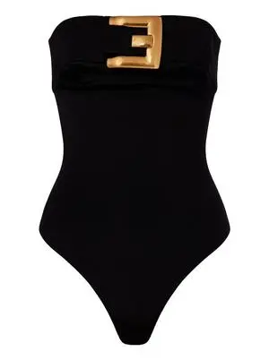 Balmain Strapless Crêpe Bodysuit - Black
