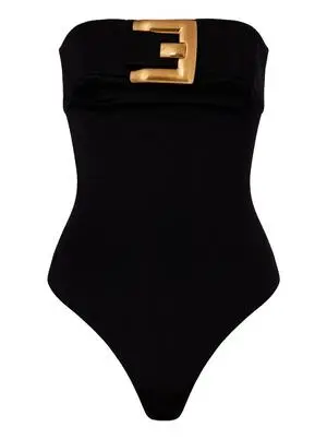 Balmain Strapless Crêpe Bodysuit - Black