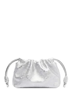 Loewe Flamenco Mini Leather Clutch - Silver