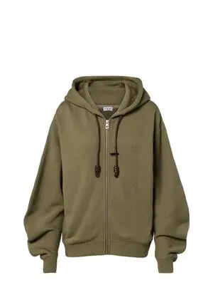 Loewe Flamenco Cotton And Cashmere Zip-up Hoodie - Green