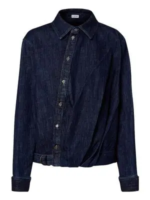 Loewe Gathered Denim Shirt - Blue